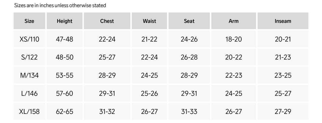 Size Guide – Craft Sports Canada